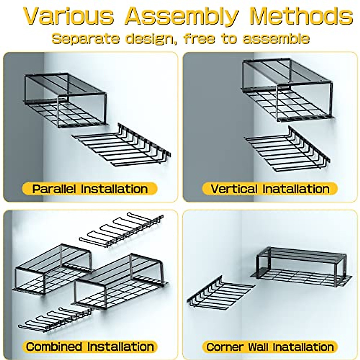 Tafatee Power Tool Organizer Wall Mount,Separate Design 3 Layers Cordless Tool Organizers and Storage Drill Holder Heavy Duty Metal Tool Shelf Utility Storage Rack for Tool Room Workshop Garage Perfect for Dad Father's Day Gifts(2 Pack)