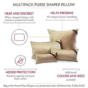 Bag-a-Vie Purse Pillow Shaper Insert - Luxury Purse and Handbag Shapers [4-Pack] - Champagne