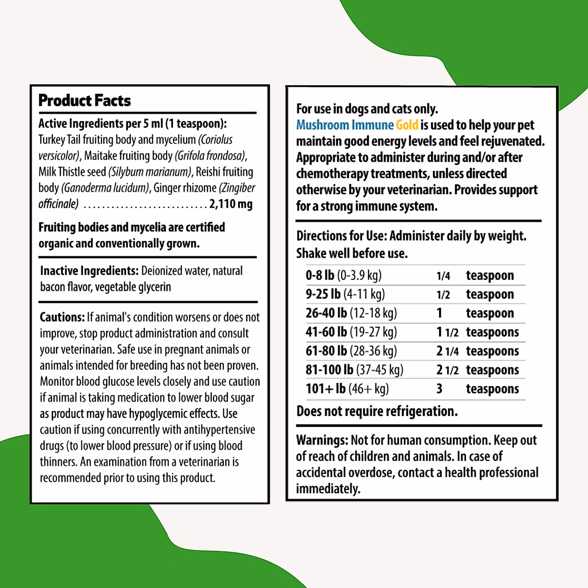 Pet Wellbeing - Mushroom Immune Gold - Natural Alternative Immune Support for Dogs and Cats - 8oz (237ml).