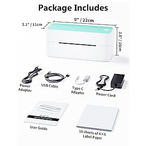 Phomemo Bluetooth Thermal Shipping Label Printer for Small Business, 241BT Wireless Thermal Label Printer for Shipping Packages, Compatible with iPhone, Android, Amazon, USPS