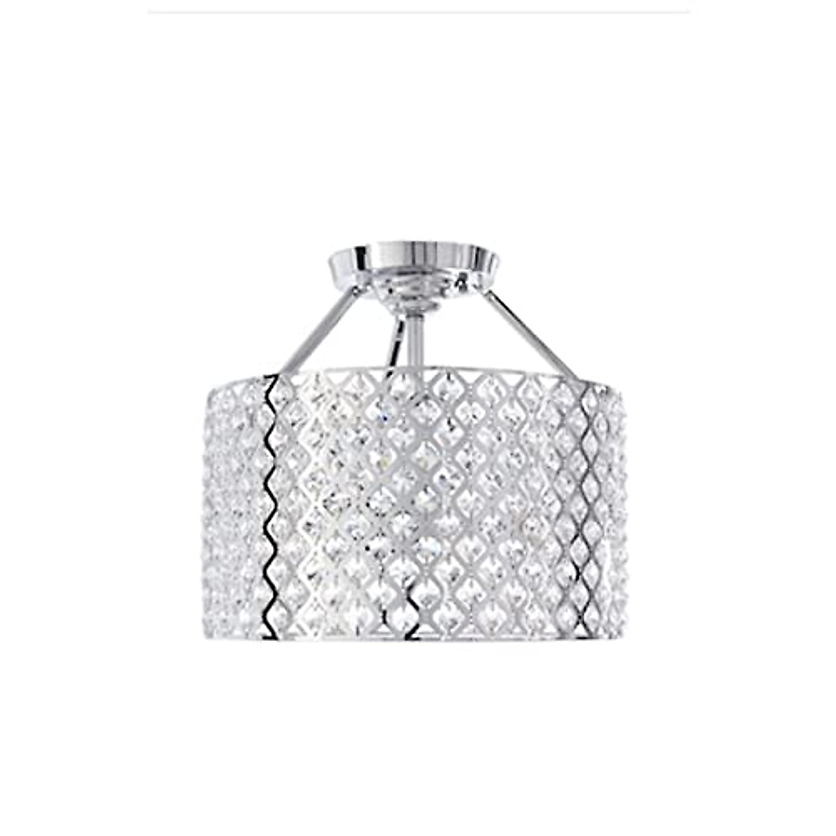 Kimberly 3-Light Crystal and Chrome Semi-Flushmount