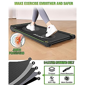Walking Pad, AKLUER 2 in 1 Walking Pad Treadmill, 2.25 HP Under Desk Treadmill with 265 Weight Capacity, Portable Walking Treadmill for Home, Office, Light Weight Electric Walking Jogging Machine