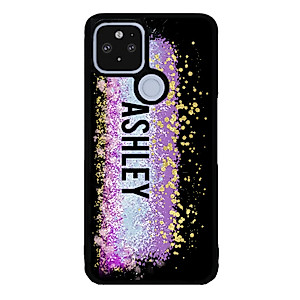 Unicorn Teal Purple Pink Gold Splash Personalized Black Rubber Phone Case Compatible With Google Pixel 8 Pro, 8a, 8, 7a, 7, Pixel 7 Pro, 6a, Pixel 6 Pro, 6, 5, 4a 5G, 4a 4G, 4, 4 XL, 3a, 3a