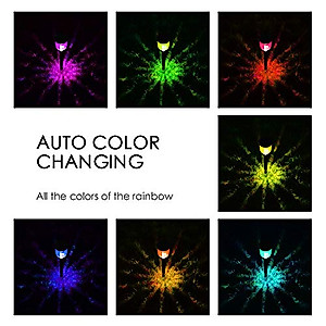 YoungPower Solar Pathway Lights, LED Solar Light Outdoor Color Changing Solar Garden Lights Waterproof Auto On/Off Multi Color Sun Powered Landscape Lighting for Garden Walkway, 8P
