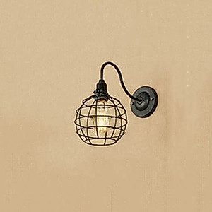 ACLBLK American Style Retro Wall Lamp Iron Art Lamp Home Decoration Wall Lamp Black E27 Balcony Garden Patio Villa Outdoor Light Lighting Fixtures Creative External Waterproof Wall Sconce
