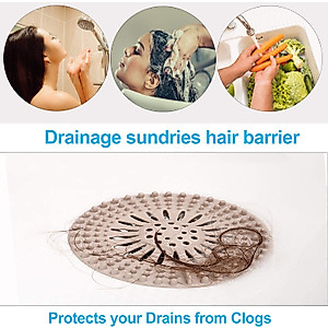 Drain Hair Catcher Shower Drain Hair Trap and Drain Hair Clog Hair Trap Remover Cleaning Tool Snake Shower Drain Protectors for Tub Bathtub Sewer Kitchen 5 Pack