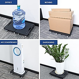 WEPUMP Furniture Moving Dolly Furniture Movers Dollys with Wheels, Portable Moving Rollers Leg Dollies for Heavy Furniture, 4 Wheels Small Flat Dolly, 440 Lbs Capacity, 2 Pack, Black