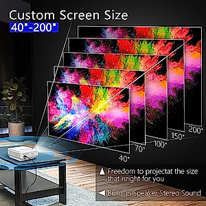 Staratlas 4K Projector with WiFi and Bluetooth, 12000 lumens Portable Native 1080P Mini Projector for iPhone, 5G Outdoor Short Throw Movie Projectors for Home Cinema,HDMI,USB,VGA Supported