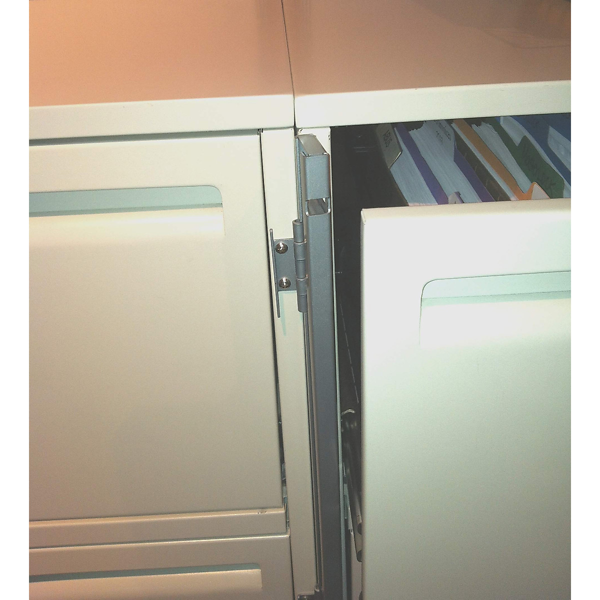 File Cabinet Locking Bar. Fits 4 Drawer File Cabinets. Includes Cobalt Drill Bit. (Gray)
