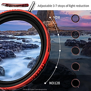 Haida Filter for Camera Pro II Multi-Coating Circular Polarizer + Variable Neutral Density SLR Camera Lens Filter Waterproof Scratch Resistant Nano-Coating CPL + VND Filter 77mm(2 in 1)