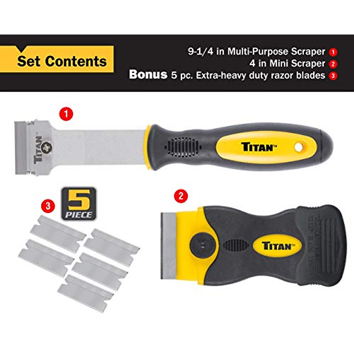 Titan 17002 2-Piece Multi-Purpose and Mini Razor Scraper Set