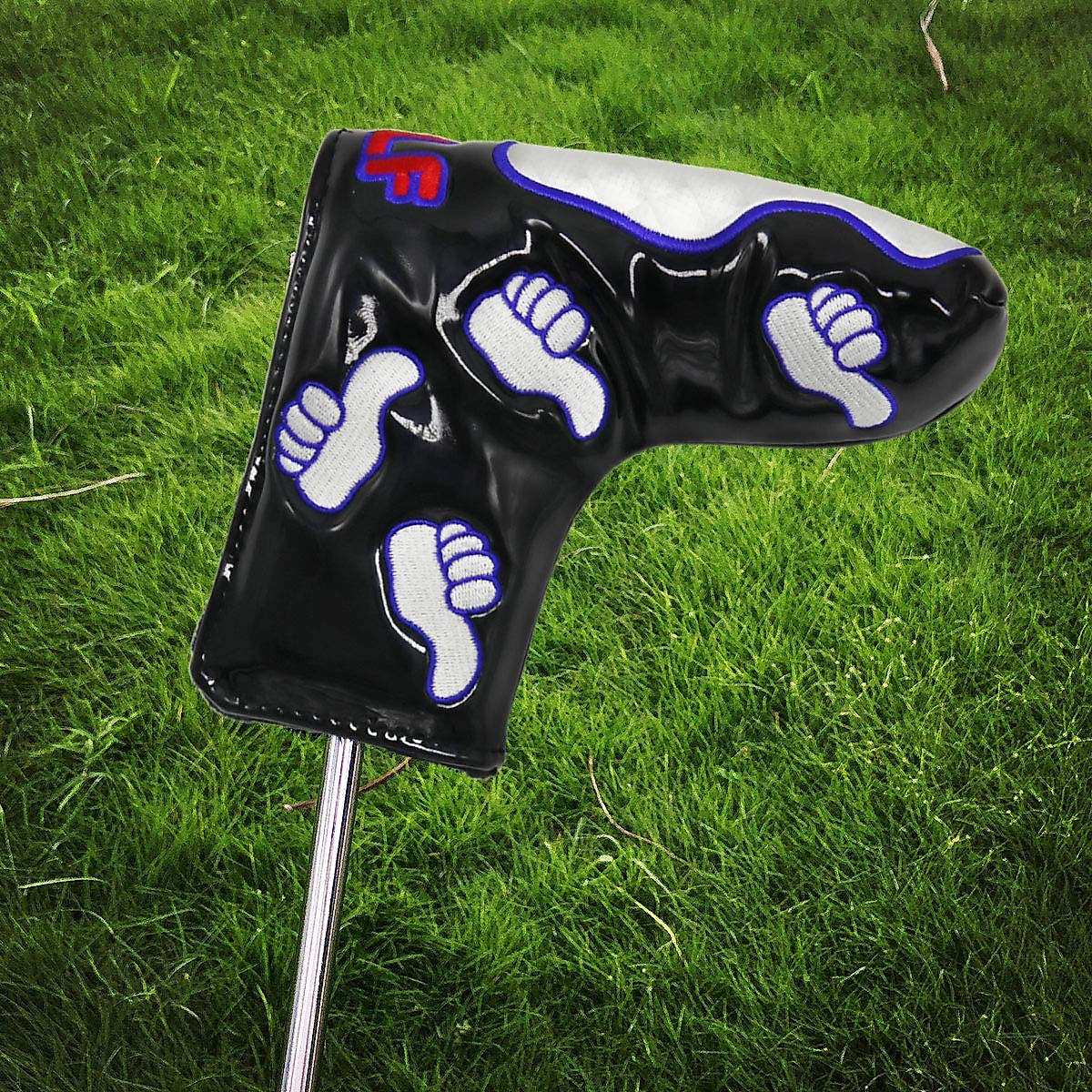 HISTAR Thumb Design PU Golf Putter Head Covers Headcover with Magnetic for Scotty Cameron Taylormade and Other All Brands Blade Headcovers (Black)