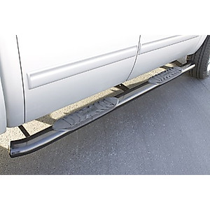 Lund 23891007 Black Steel 5" Oval Curved Nerf Bars for 2001-2013 Silverado/Sierra 1500, 2001-2004 Silverado/Sierra 2500, 2001-2006 Silverado/Sierra 3500, 2001-2014 Silverado/Sierra 2500HD, 2007-2014 Silverado/Sierra 3500HD Crew Cab