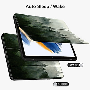 Batianda Case for Samsung Galaxy Tab A8 10.5 inch 2022 Model (SM-X200/X205/X207) Shockproof Cover with Clear Transparent Back Shell TPU Bumper Auto Sleep/Wake,Forest