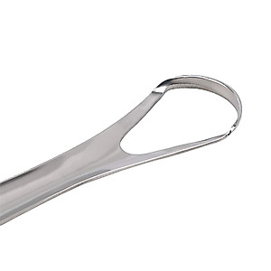 Flybloom Tongue Scraper, Reusable Portable Stainless Steel Tongue Cleaner Brush for Adults(Silver Color)