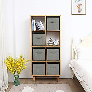 C&AHOME Cube Storage Bins 6-Pack Foldable Fabric Storage Cubes Baskets Containers Drawers with Dual Handles, Toys Closet Storage Box for Organizing Shelf, 10.5" L x 10.5" W x 11" H, Light Grey