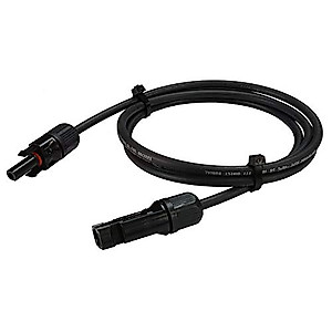 HQST 5 Feet 12AWG Solar Extension Cable with Female and Male Connector Solar Panel Adaptor Kit Tool (5FT Red + 5FT Black)