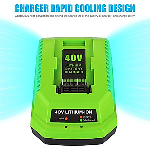 Powilling Replacement Charger Compatible with Greenworks 40V Battery Charger Lithium Ion 29482 29462 29472 2901319 2938302 BAF702 L-300 BAF704 BAF705 Compatible with 40V G-MAX Power Tools