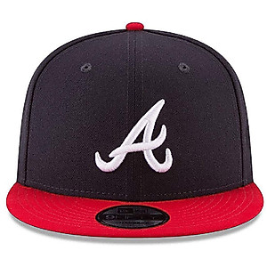 New Era 9Fifty MLB Atlanta Braves Basic Navy/Red Snapback Hat 11591082 One Size