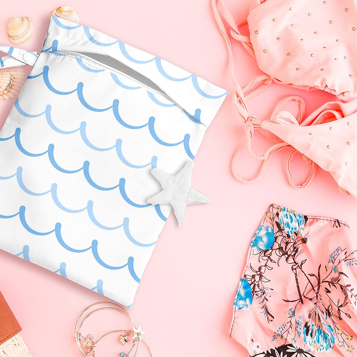 zcyxuuw Wet Bag, Wet Dry Bag, Wet Bag for Swimsuit, Travel, Beach, Pool, Diapers, Dirty Yoga Gym Clothes, Makeup Bag, Waterproof Reusable Minimalist Aesthetic Line Art Geometric Decor