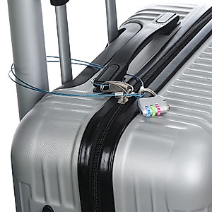 PATIKIL 3.3Ft Safety Cable Lock, 2 Pack Stainless Steel 1.5mm Dia Security Wire Rope with Double Loop for Stage Lighting Luggage Lock Blue