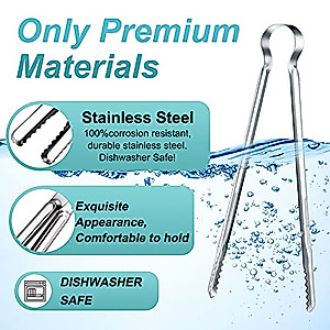 3 Pieces Korean BBQ Tongs Kitchen Stainless Steel Locking Grill Tong Cooking Non Slip Food Metal Tong for Cooking, Serving, Barbecue, Thanksgiving, Halloween, Christmas, 8.7 Inch, 10Inch,11.7Inch