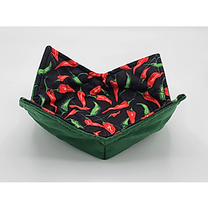 Hot Pepper Microwave Bowl Cozy Southwestern Reversible Microwaveable Potholder Cayenne Chilis Soup Buddy Southwestern Kitchen Linens Chef Teacher Gifts Spicy Food Lover Gift Under 10