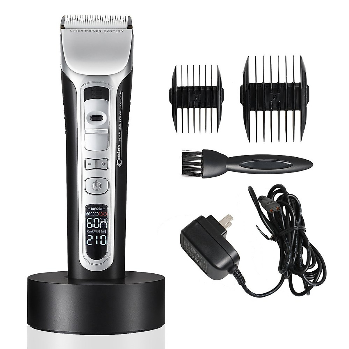 Man’s Intelligence Cordless Hair Clippers Hair Cutting Machine with LCD Display(Black)