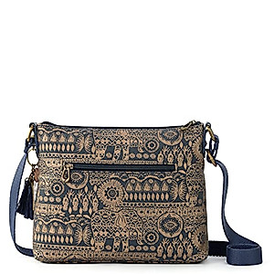 Sakroots Womens Artist Circle Crossbody in Coated Canvas, Multifunctional Purse With Adjustable Strap & Zipper P Cross Body Handbag, Bronze Batik World, One Size US