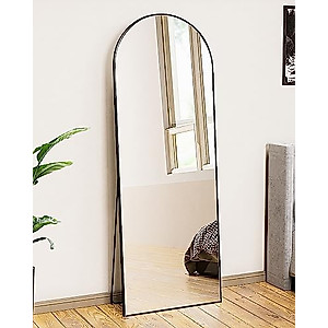 Antok Floor Mirror, 59"x16" Full Length Mirror with Stand, Arched Wall Mirror, Glassless Mirror Full Length, Floor Mirror Freestanding, Wall Mounted Mirror for Bedroom Living Room, 59"x16"(Black)