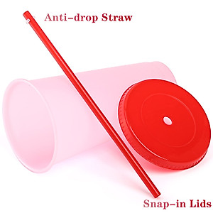 Lyellfe 10 Pack Color Changing Cups, 24 oz Reusable Tumblers with Lids and Straws, Plastic Cold Drink Summer Cups in Multicolors, Ideal for Adults Kids Women Party