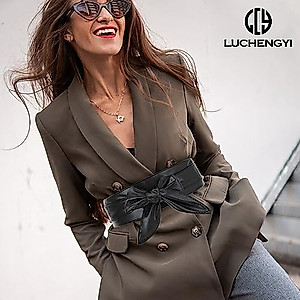 LUCHENGYI Women Wide Obi Belt Fashion Waist Wrap Belt Tie Knot Waistband for Dresses