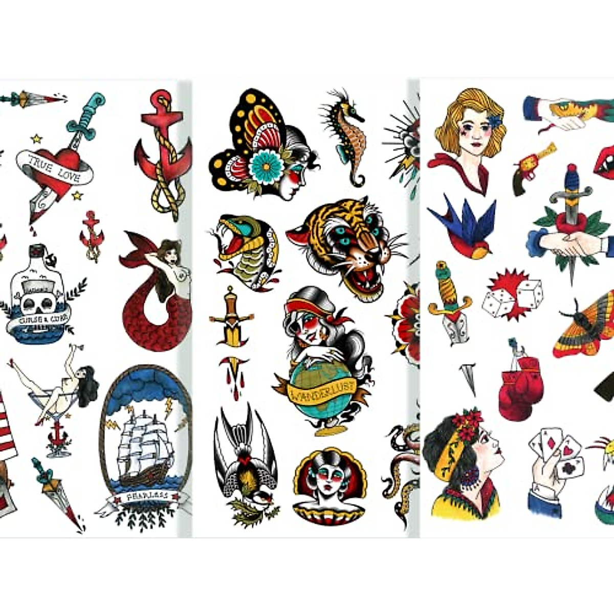 Tatsy Temporary Tattoo Set - 47 Unique Designs