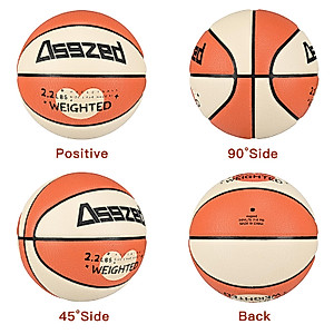 2.2LBS Weighted Heavy Basketball Size 6 Training Basketball 28.5" Training Equipment Moisture Absorbing Leather In&Outdoor for Womens Youth Improving Basketball Passing Skill (Deflated,Without Pump)
