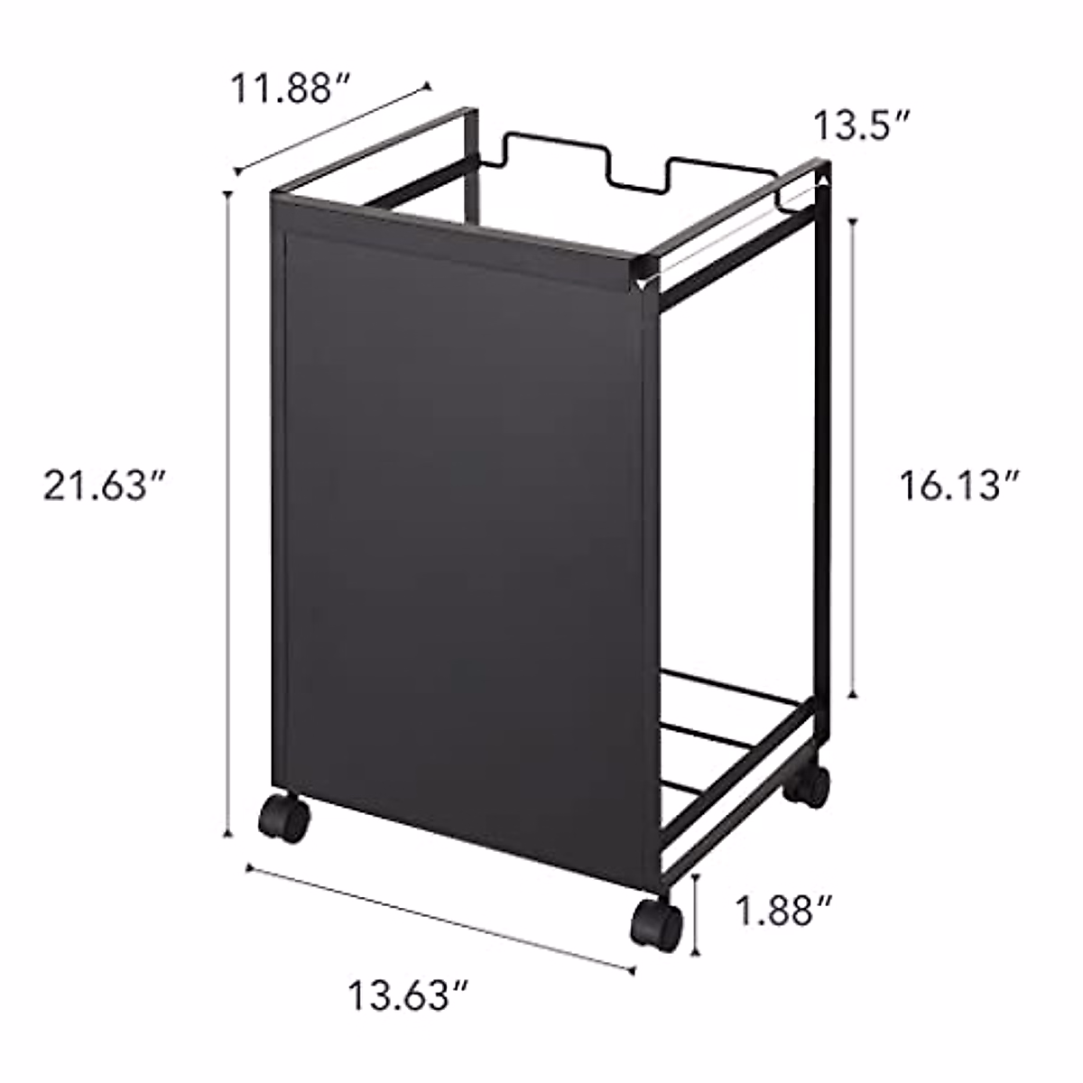 Yamazaki Home Tower Concealed Rolling Trash Sorter kitchen waste bins, One Size, Black