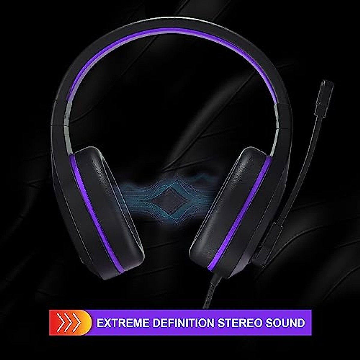 Mokochy Gaming Headset, Headphones with Microphone Stereo Surround for PC MAC Laptop, Noise Cancelling Over Ear Wired Headset, Compatible with Switch Nintendo PC Laptop