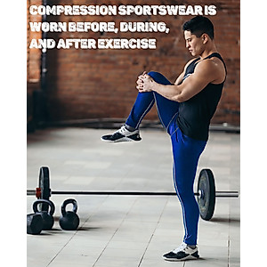 Hicarer 6 Pack Men's Compression Pants Workout Pants Athletic Compression Leggings Running Tights for Men Sport Supplies (Multicolor, Large)