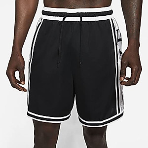 Nike Men Dri-FIT DNA+ Basketball Shorts (Large, Black/White/Black)