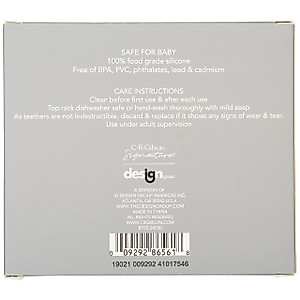 C.R. Gibson BTEE-24550 Colorful Rainbow Ring 100% Food Grade Silicone Teether for Babies, 3.15" W x 3.25" L, Multicolor