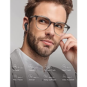 Wireless Bluetooth Earbuds, True Wireless Stereo Headsets in-Ear, 30H Playtime & Wireless Charging Case, Built-in Mic Earphones Premium Sound, Touch Control, IPX5 Waterproof Sport Headphones