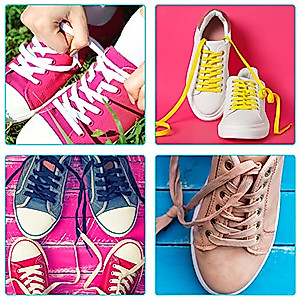 FEQO 30 Pairs Colored Shoe Laces 47 Inch Shoestrings Flat Shoelaces Colorful Shoe Laces for Sneakers Boots Skate Shoes Sport Shoes