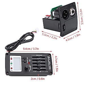 5 Band Guitar Equalizer, F-5T EQ Equalizer Pickup Tuner for Acoustic Guitar Musical Instrument