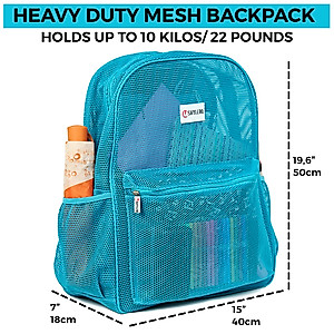 SHYLERO Mesh Backpack XXL (36L) - Lightweight Heavy-Duty Clear Backpack Made of Reinforced 3D Mesh - H19.6 xW15 xD7