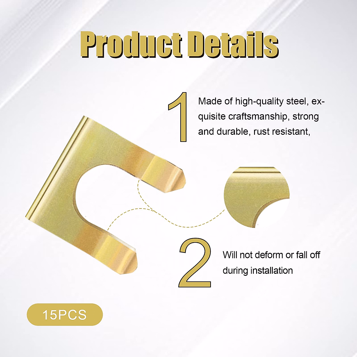 15 Pieces Brake Line Clips Metal Brake Line Retainer U Shaped, Brake Hose Bracket, Parking Brake Cable Clip Replacement Hose Retaining Clip Brake Hose Lock, Cars Trucks Vehicles Parts.