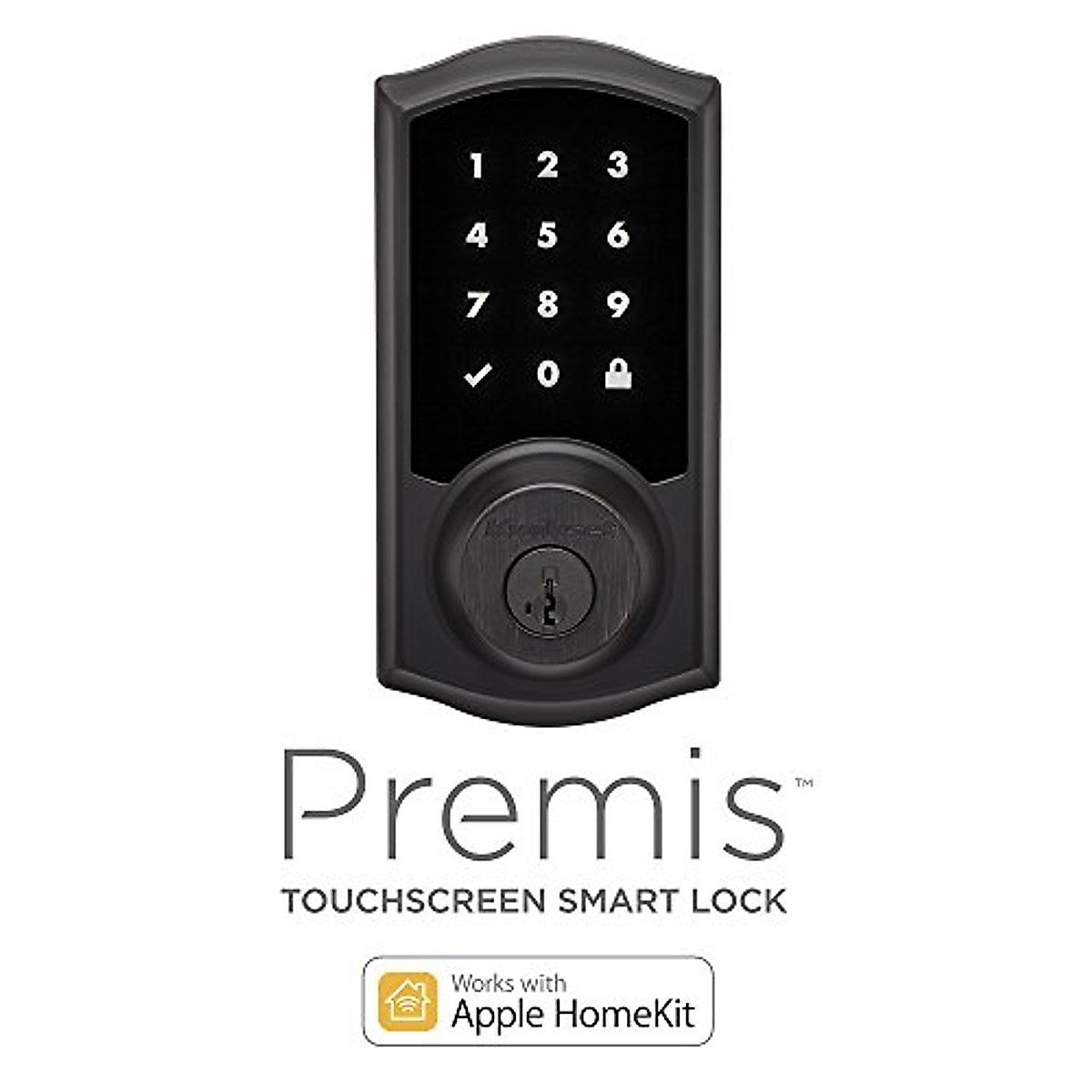 Kwikset Premis Touchscreen Smart Lock Electronic Deadbolt, Works with Apple HomeKit via Apple HomePod or Apple TV, in Venetian Bronze