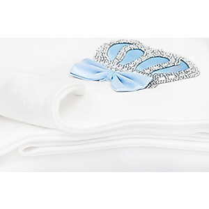 Lilax Baby Boy Newborn Crown Jewels Swaddle Receiving Blanket Blue