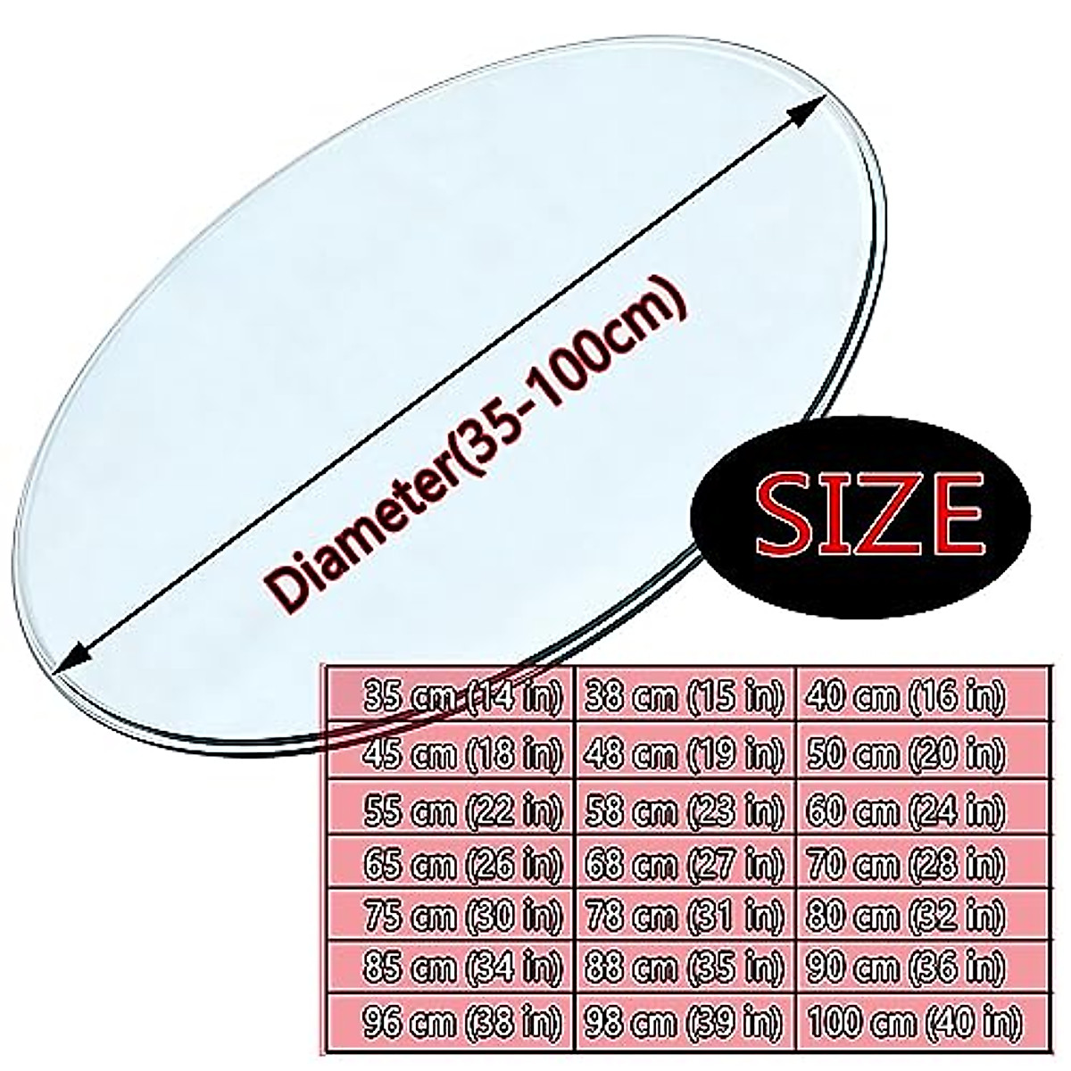 SNWGPLY Tempered Glass Round Table Top, Round Dining Table, Round Glass Table Top Replacement, High Load-Bearing, Safe and Stable, for Conference Tables, Waiting Room Tables