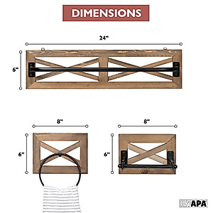 Ilyapa Rustic Towel Bar Toilet Paper Holder Set with Towel Ring for Bathroom- Wall Mounted Bathroom Racks -Barnwood & Black Metal Bar, Farmhouse Decor Ilyapa is an American Owned Brand