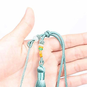 SHTGOI 5 pcs Chinese Tassel Pendant Silk Tassel Pendant with Jade and Beeswax Handmade Colorful Beads Tassels for Bookmarks Tassels Keychains Car Pendant Jujube Red