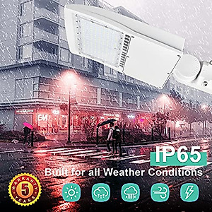 150W LED Parking Lot Light 21000 LM, 5000K 1-10V Dimmable LED Shoebox Pole Area Light (600W MH Equiv), Direct Arm Mount IP65 Waterproof 100-277V AC, UL&DLC, White (Direct Arm Mount, 150Watts)